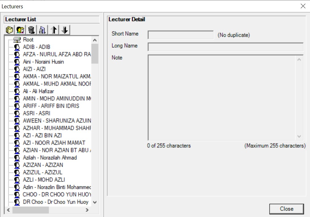 Stage 1: Database: Importing Lecturer Database | TPlus